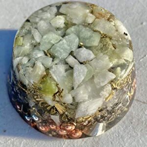 Jade Mix Single Crystal Small Tower Buster Orgone Generator Energy Accumulator PERFECT GIFTING TOOL!!!! Made using Advance Harmonics Orgonite Many Beautiful Ingredients! (Jade Mix)