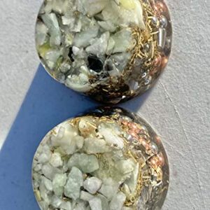 Jade Mix Single Crystal Small Tower Buster Orgone Generator Energy Accumulator PERFECT GIFTING TOOL!!!! Made using Advance Harmonics Orgonite Many Beautiful Ingredients! (Jade Mix)