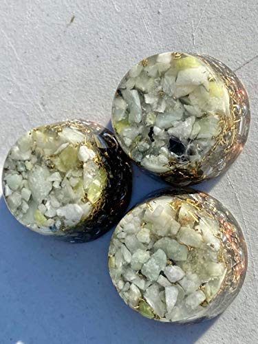 Jade Mix Single Crystal Small Tower Buster Orgone Generator Energy Accumulator PERFECT GIFTING TOOL!!!! Made using Advance Harmonics Orgonite Many Beautiful Ingredients! (Jade Mix)