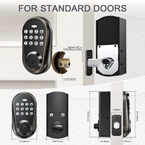 IRONZON Door Locks with Keypads Front Door Lock Deadbolt Lock Keyless Entry Door Lock with 3 Keys Auto Lock F150