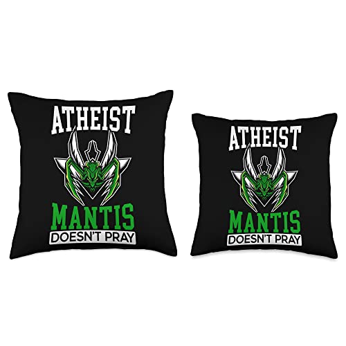 Praying Mantis Future Entomologist SteMi Apparel Atheist Insect Praying Mantis Throw Pillow, 16x16, Multicolor