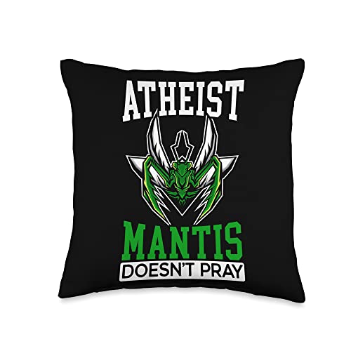 Praying Mantis Future Entomologist SteMi Apparel Atheist Insect Praying Mantis Throw Pillow, 16x16, Multicolor