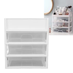 3 Drawer Makeup Organizer, Transparent 3 Floors Dustproof Makeup Organizer Box Classification Storage Pull Out for Cosmetics Shop for Household