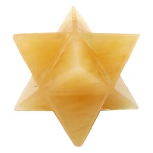 GAGZI Natural Reiki Healing Crystal Gemstone Spiritual Energy Generator Yellow Jade Merkaba Star 8 Point 20 to 25 mm Approx