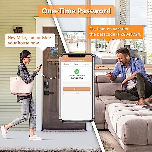 Tinewa Fingerprint Door Lock, Keyless Entry Door Lock, Electronic Keypad Deadbolt, Auto Lock, Anti-Peeking Password, Front Door Handleset for Homes, Apartments, Easy to Install