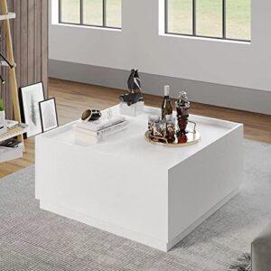 panana manhattan gate engineered wood coffee table (white with drawers)