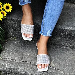 Sandals for Women Casual Summer, Women's Flat Sandals Peal Slip-On Open Toe Sandals Fashion Beach Comfy Sandals White