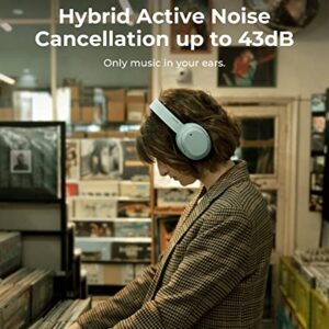 Edifier W820NB Plus Hybrid Active Noise Cancelling Headphones - LDAC Codec - Hi-Res Audio Wireless & Wired - Fast Charge - 49H Playtime - Over Ear Bluetooth V5.2 Headphones- Green