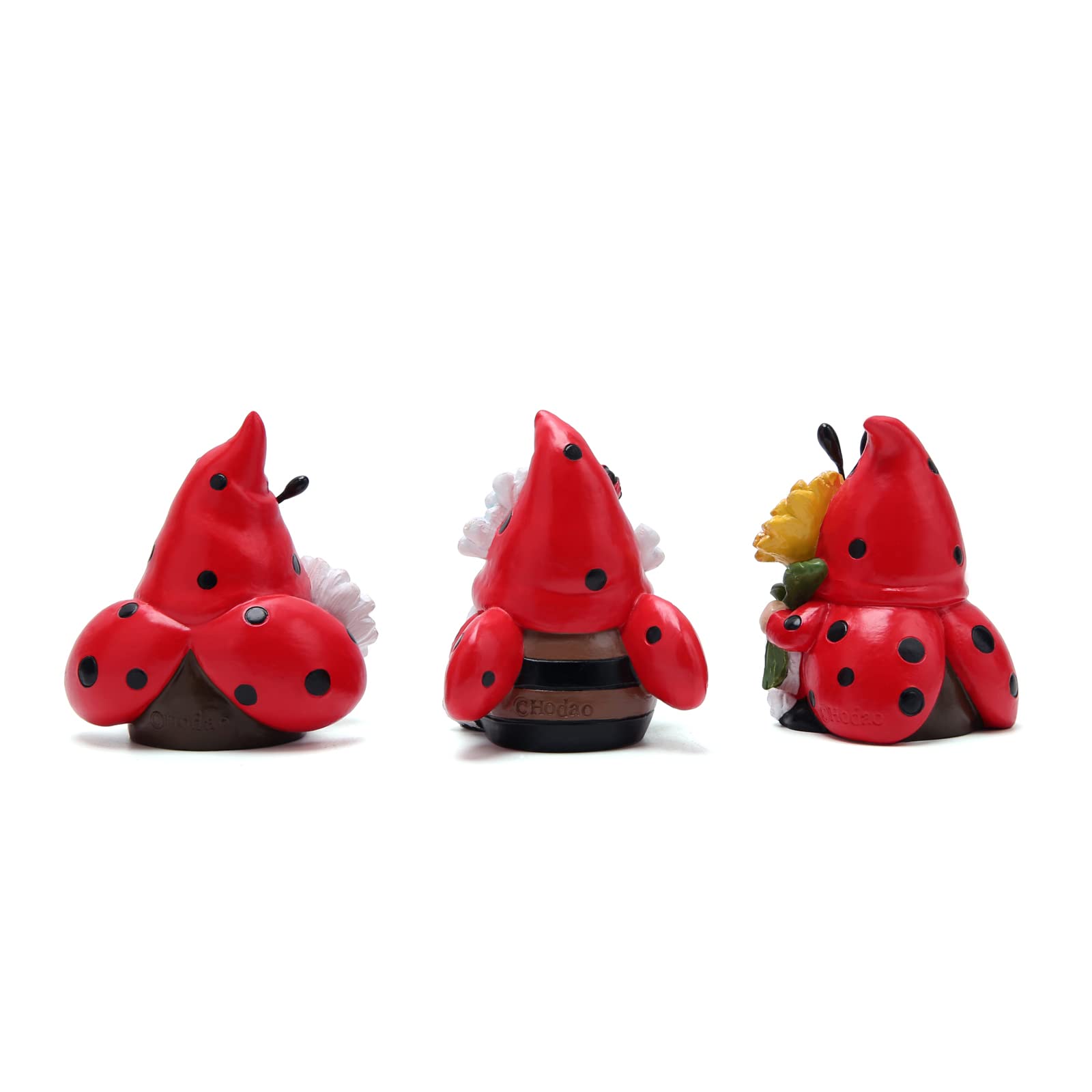 Hodao Ladybug Gnomes 3PCS Ladybug Kitchen Tiered Tray Decor Ladybird Gnomes Resin Swedish Tomte Scandinavian Figurine Spring Summer Decorations Indoor Home Decor