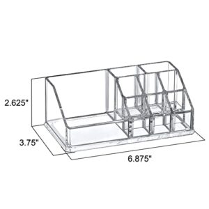 Amazing Abby - Tiffany - Acrylic Cosmetic Organizer, Transparent Plastic Makeup Holder, Compartmented, Shatter-Proof, Perfect Bathroom Vanity Storage Solution for Beauty Supply, Small