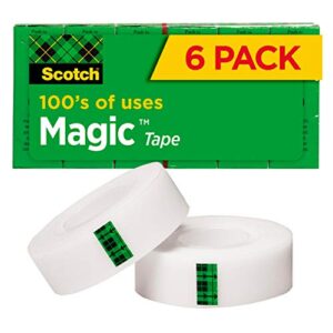 Scotch Thermal Laminating Pouches, 200- Count-Pack of 1, 8.9 x 11.4 Inches, Letter Size Sheets, Clear, 3-Mil (TP3854-200) & Scotch Thermal Laminating Pouches & Scotch Magic Tape, 6 Rolls