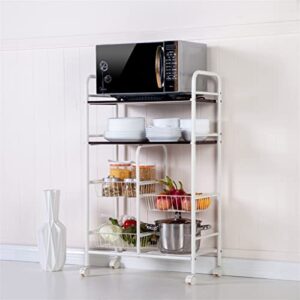 BHVXW Cannes Double Row Metal Mesh Basket Cart Storage Shelf Rack Multi-Functional Kitchen Cabinet Coffee