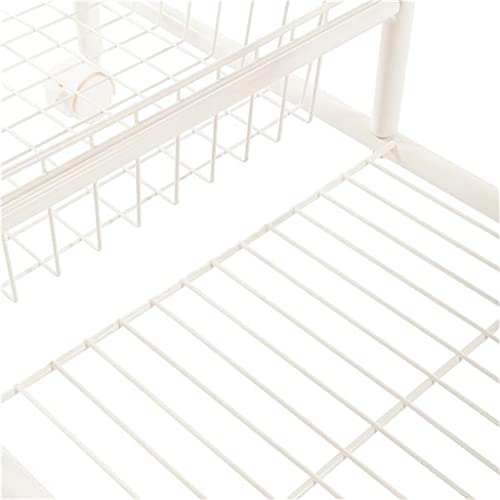 BHVXW Cannes Double Row Metal Mesh Basket Cart Storage Shelf Rack Multi-Functional Kitchen Cabinet Coffee