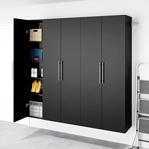 Prepac HangUps 15 in Narrow Garage Storage Cabinet, W x 72" H x 16" D, Black