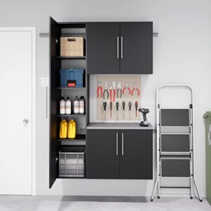 Prepac HangUps 15 in Narrow Garage Storage Cabinet, W x 72" H x 16" D, Black