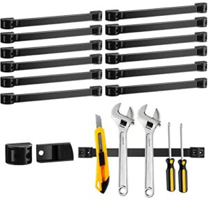 12 pack 14 inch magnetic tool holder racks magnetic tool holder strip metal tool organizer bar with mounting screws heavy duty magnetic space saving tool organizer bar for garage, workshop, kitchen