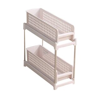 tjlss countertop shelf sliding cabinet basket storage rack drawer mesh storage rack with pull-out bathroom table top shelf