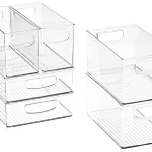 iDesign Plastic Organizer Set Linus Kitchen Storage Bins, Clear