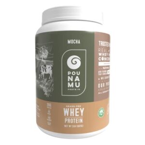 pounamu protein - grass fed whey protein. 365 day free range, non gmo. sourced from new zealand. 2lb tub. (mocha, 2lb)