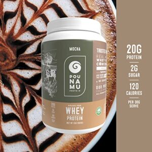 Pounamu Protein - Grass Fed Whey Protein. 365 Day Free Range, Non GMO. Sourced from New Zealand. 2lb Tub. (Mocha, 2LB)