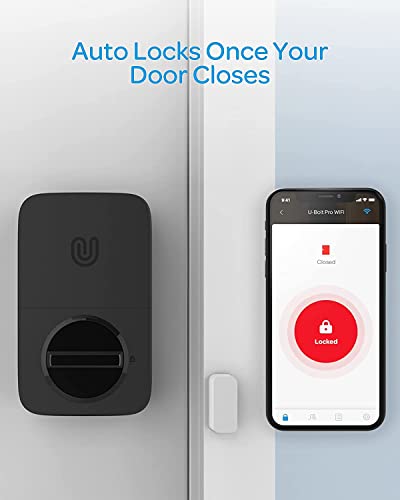 ULTRALOQ U-Bolt Pro WiFi Smart Lock with Door Sensor, 6-in-1 Keyless Entry Door Lock with Built-in WiFi, Fingerprint ID, Smartphone, Auto Unlock, WiFi Door Lock, WiFi Deadbolt, ANSI Grade 1 Certified