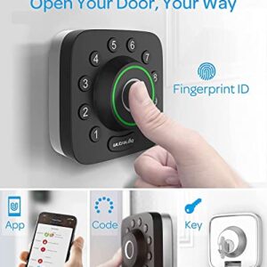 ULTRALOQ U-Bolt Pro WiFi Smart Lock with Door Sensor, 6-in-1 Keyless Entry Door Lock with Built-in WiFi, Fingerprint ID, Smartphone, Auto Unlock, WiFi Door Lock, WiFi Deadbolt, ANSI Grade 1 Certified