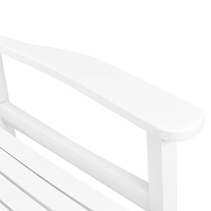 Outvita Outdoor Rocking Chair, Solid Wood High Back Rocker, All Weather Lounge Chair for Porch Patio Fire Pit Garden Backyard Deck Indoor, Wave Shape, White