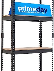 HOMEDANT 4 Tier Laminated Metal Shelving Unit Adjustable Garage Storage Utility Rack Heavy Duty Shelves Organization Multipurpose Shelf Warehouse Basement Shed Pantry 28" W x 12.3" D x 59.5" H 1 Pack