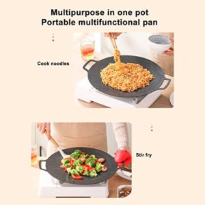 Korean BBQ Grill Non-stick Grill,Round BBQ Griddle,Barbecue Grill Non Stick Circular Frying Pan for Induction, Gas Stove(Gas stove 30cm)