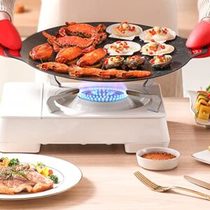 Korean BBQ Grill Non-stick Grill,Round BBQ Griddle,Barbecue Grill Non Stick Circular Frying Pan for Induction, Gas Stove(Gas stove 30cm)