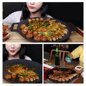 Korean BBQ Grill Non-stick Grill,Round BBQ Griddle,Barbecue Grill Non Stick Circular Frying Pan for Induction, Gas Stove(Gas stove 30cm)