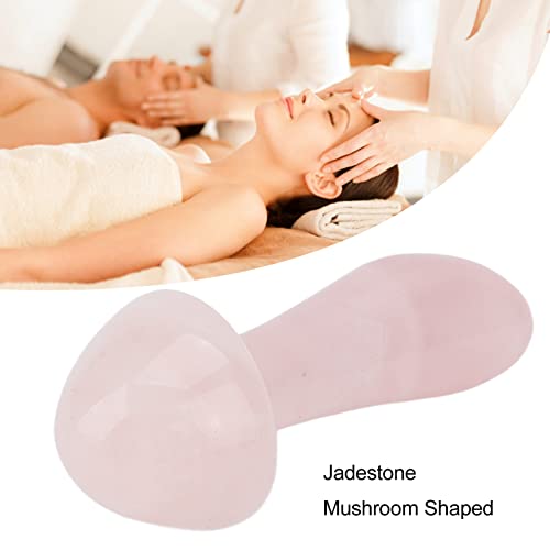 LEYT Mushroom Gua Sha Massage Stones,Versatile Professional Mens Blood Circulation Mushroom Jade Stone Massage Tool for Head (Pink)