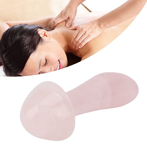 LEYT Mushroom Gua Sha Massage Stones,Versatile Professional Mens Blood Circulation Mushroom Jade Stone Massage Tool for Head (Pink)