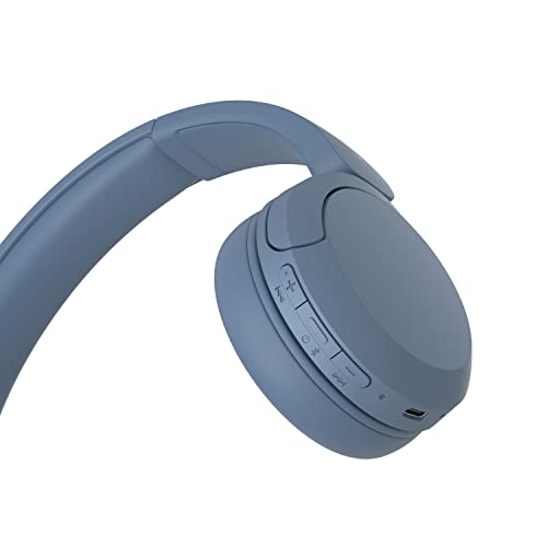 Sony WH-CH520L Wireless Bluetooth Headphones - Up to 50 Hours Battery Life with Quick Charge Function, On-Ear Model - Matte Blue