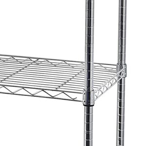 WEI WEI GLOBAL 5-Tier Heavy Duty Shelving Unit - Wire Shelving with Wheels - Metal Organizer Wire Rack - Bakers Rack - Garage Storage Shelves Organization - Standing Shelves Pantry Kitchen - Chrome