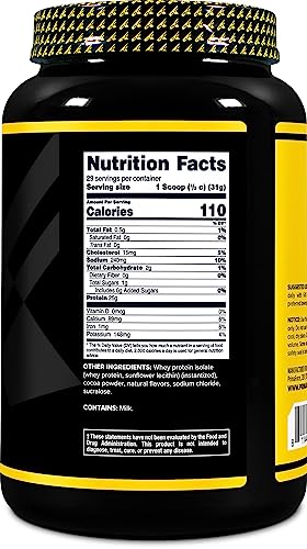 Primaforce Whey Protein Isolate Powder (Chocolate, 2 lbs) - Non-GMO, Gluten Free