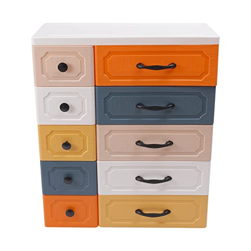 Plastic Storage 10 Drawers Vertical Units,Clothes Storage Multi Cabinet,Floor Standing Closet Organizer Cube,Dresser Organizer Shelf for Toys,Bedroom,Playroom