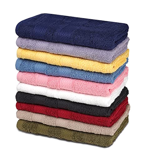 ZUPERIA Classic Hand Towels - 10 Pack - 16" x 28" - Ultra Soft 100% Cotton Large Bathroom Towels, Highly Absorbent Towel for Bathroom, Ideal for Pool, Home, Gym, Spa, Hotel (Assorted)