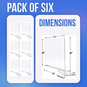 Maxoli – Pack of 6 Clear Acrylic Shelf Dividers, Closets Shelf and Closet Separator for Organization in Bedroom, Kitchen and Office Shelves Plastic Shelve Divider for Closet Organizer.