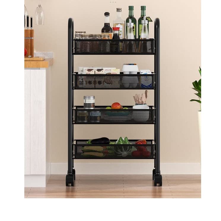 LIRUXUN Kitchen Rack Storage Rack Bathroom Bedroom Storage Movable Trolley Storage Rack