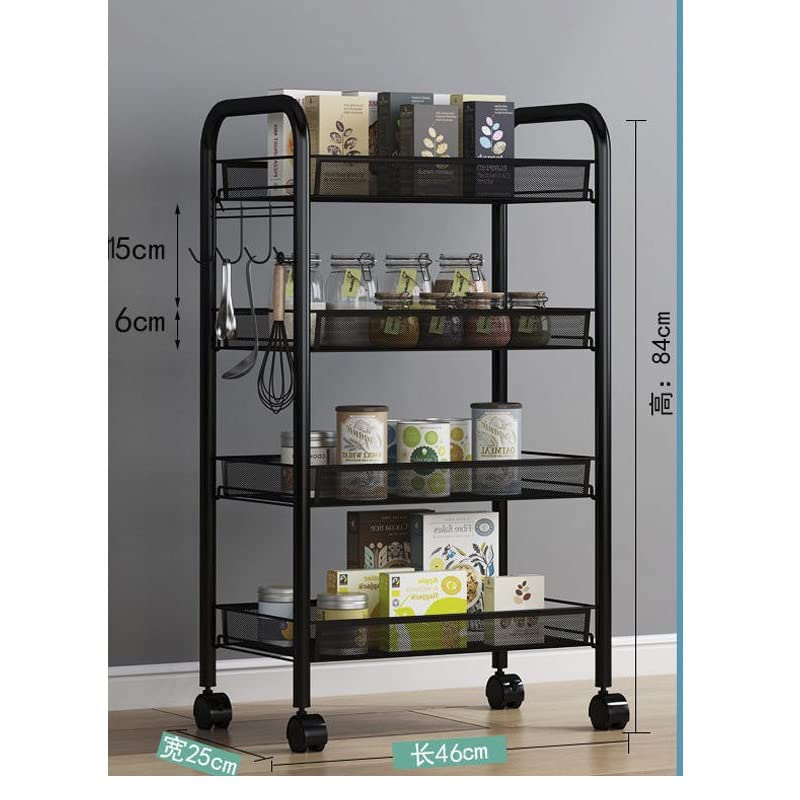 LIRUXUN Kitchen Rack Storage Rack Bathroom Bedroom Storage Movable Trolley Storage Rack