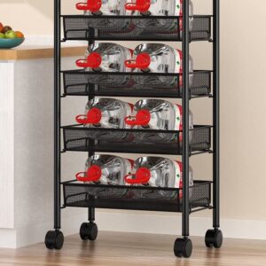 LIRUXUN Kitchen Rack Storage Rack Bathroom Bedroom Storage Movable Trolley Storage Rack