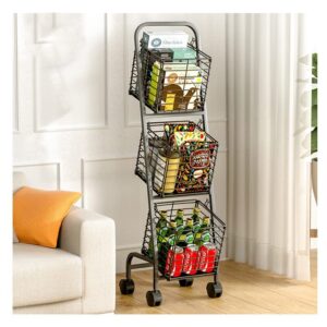 DLOETT Kitchen Shelf Vegetable Rack Multilayer Detachable Organize Snack Basket