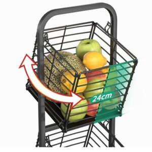 DLOETT Kitchen Shelf Vegetable Rack Multilayer Detachable Organize Snack Basket