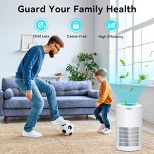 Air Purifiers for Home Large Room Up to 1345 Ft², Tailulu H13 True HEPA Air Cleaner Purify Smoke Dust Pollen Pet Hair Allergies for Bedroom Living Room Kitchen Office, Air Filter with Sleep Mode