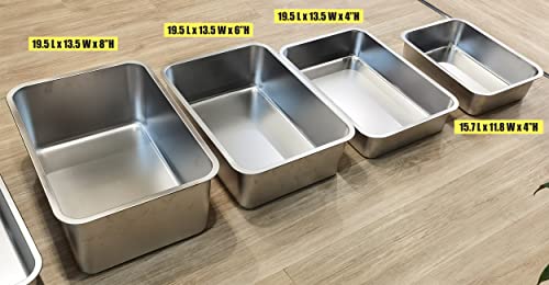 LIHONG Stainless Steel Cat Litter Box,Large Metal Litter Box for Small Large Cats Kitty Rabbits,No Smell,Non Stick,Easy to Clean(15.7" L x 11.8" W x 4" H,S)