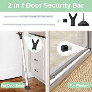 YeYeBest Sliding Door Security Bar & Door/Window Lock Security Door 1 Pack Stop Home Security Bar 28-45Inch Door Jam Adjustable from Inside for Apartment Bedroom Bottom of Door Heavy Duty Interior