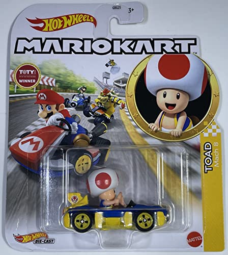 Hot Wheels - Mario Kart - Toad - Mach 8 - Mint/NrMint Ships Bubble Wrapped in a Box