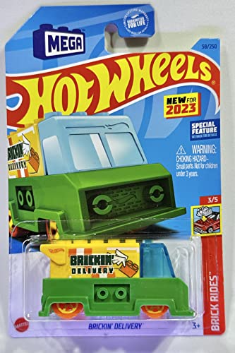 Hot Wheels - BRICKIN' DELIVERY - Brick Rides 3/5 - New for 2023 - Mega Blocks - Mint/NrMint Ships Bubble Wrapped in a Box