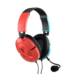 turtle beach recon 50 gaming headset for nintendo switch, xbox series x|s, xbox one, ps5, ps4, playstation, mobile, & pc with 3.5mm – removable mic, 40mm speakers – red/blue